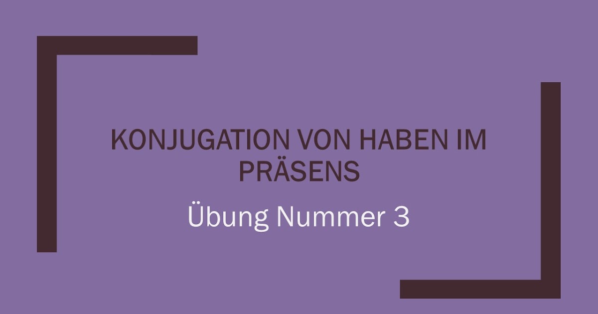 Konjugation von Verben im Präsens/Konjugation von haben im Präsens Übung 3