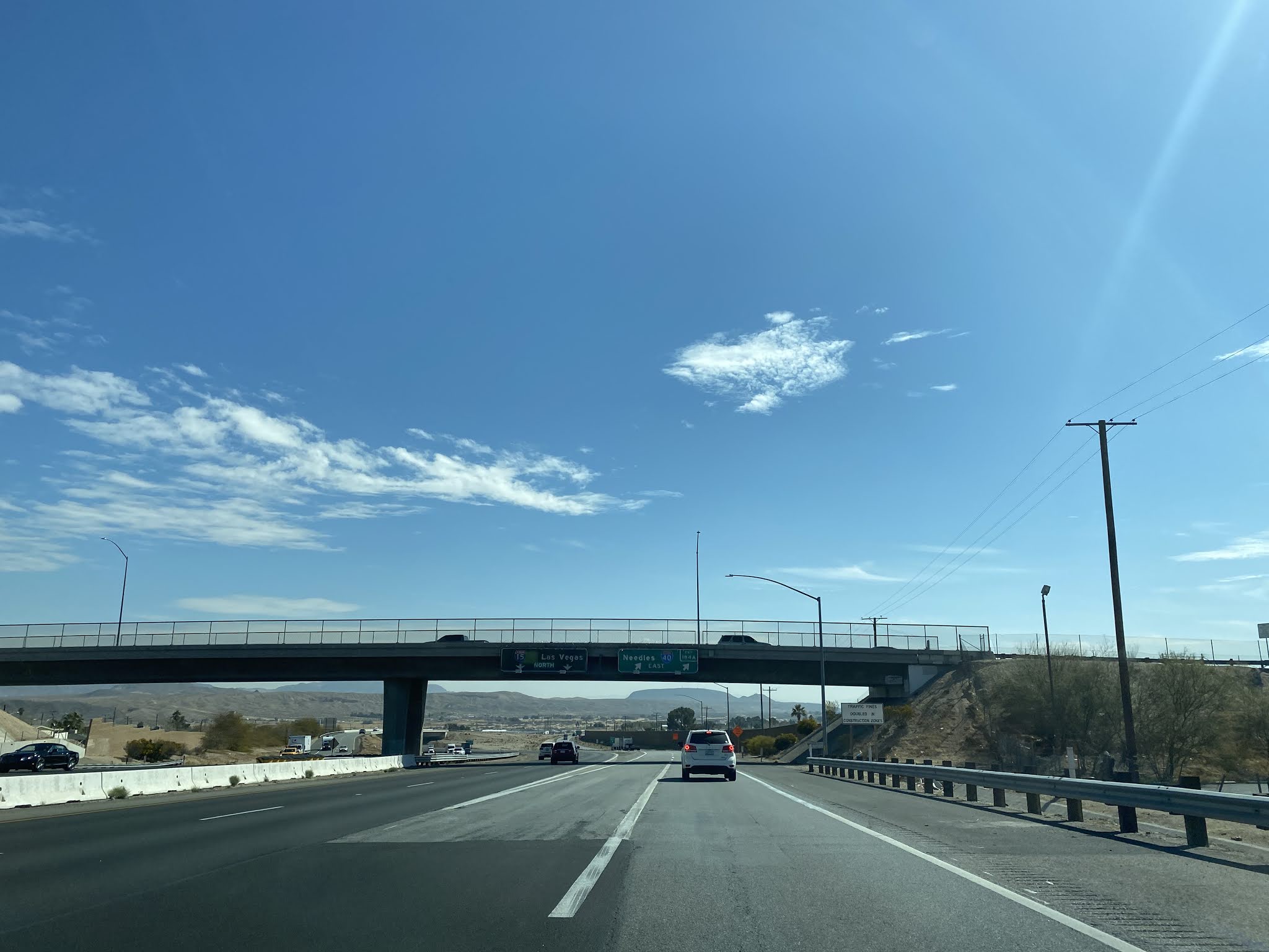 Interstate 15; the Mojave Freeway from Barstow to the Nevada State Line