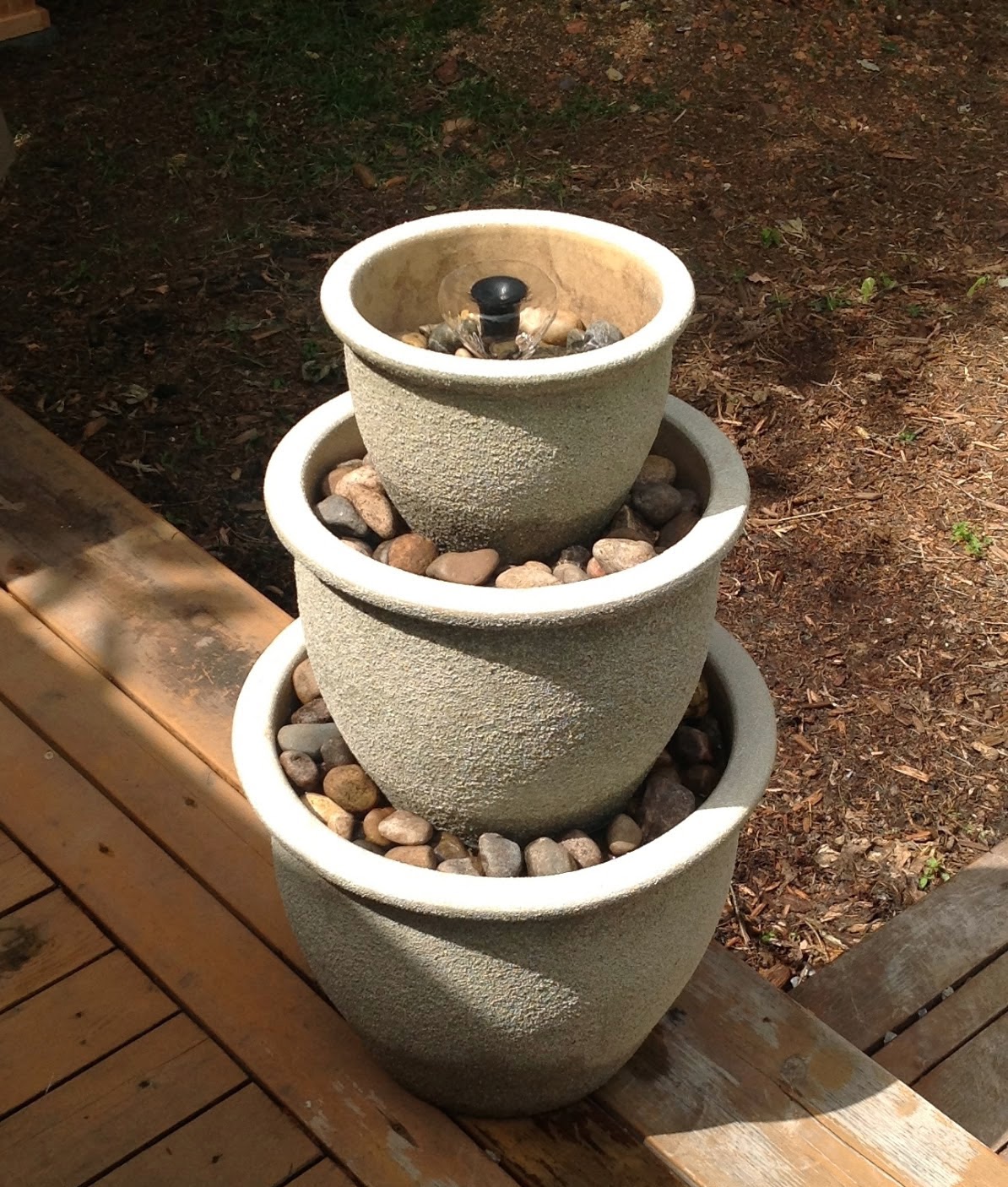 Old stone garden pots