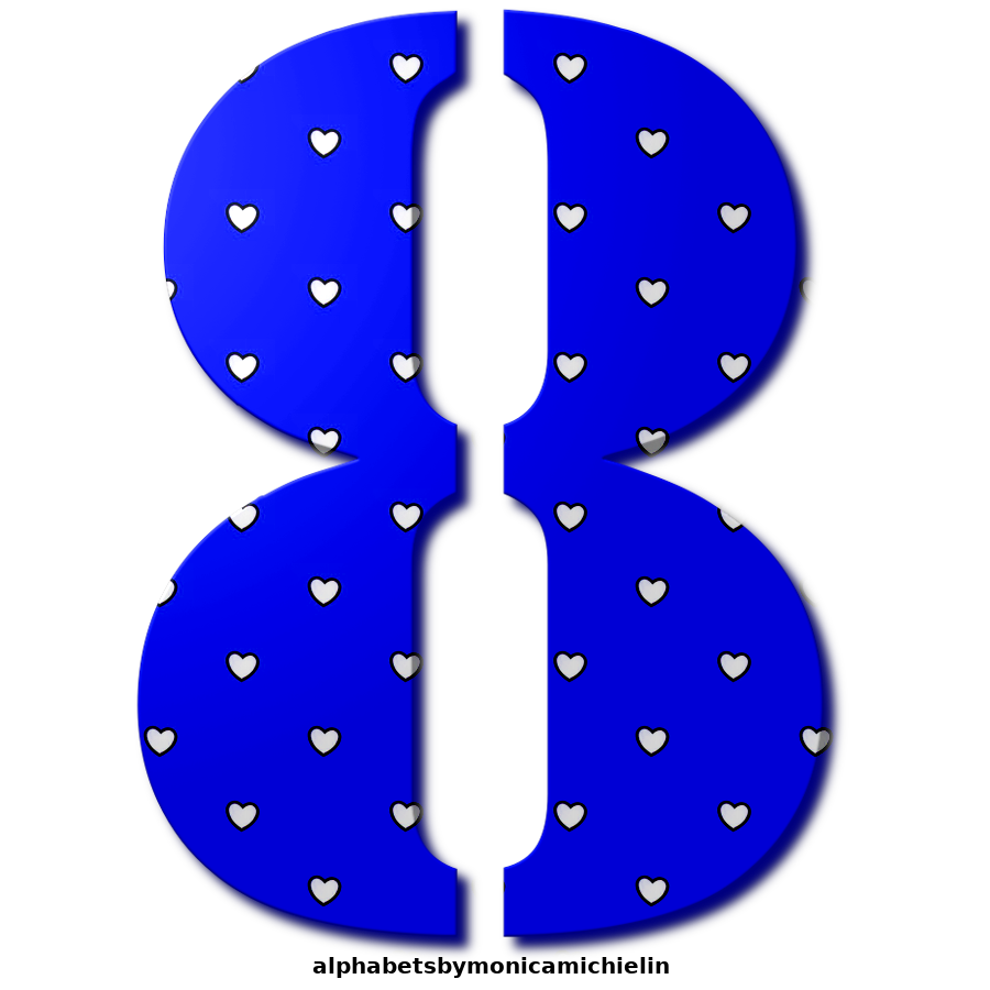 M. Michielin Alphabets: BLUE HEARTS POLKA DOTS ALPHABET, NUMBERS AND ...