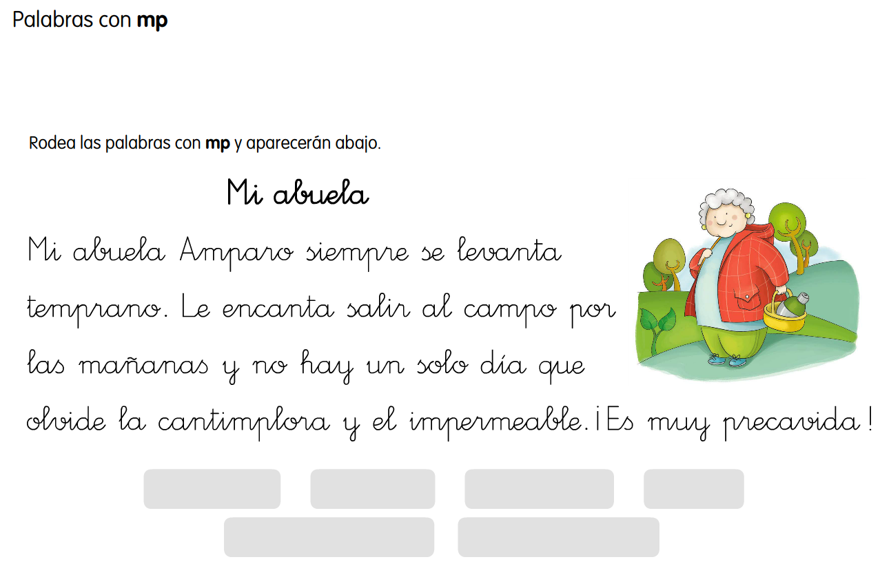 Primero de mi cole: Palabras con mp
