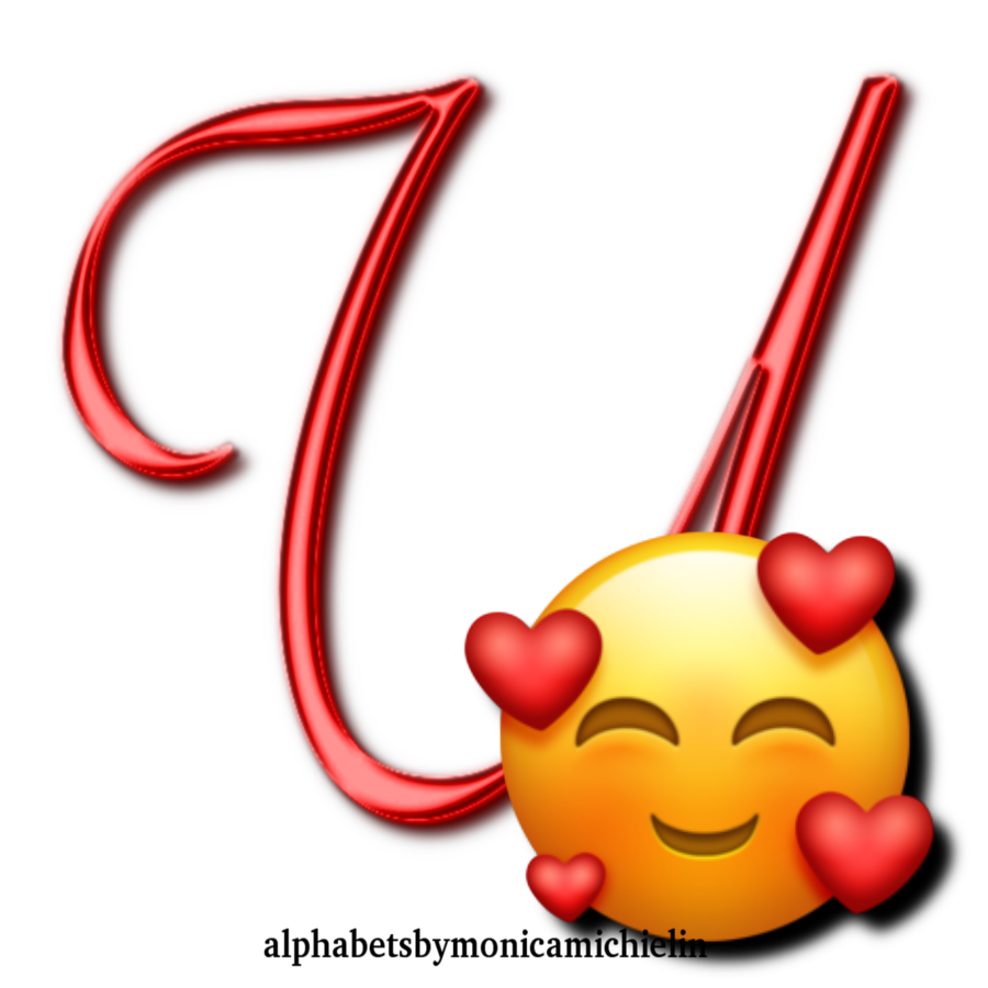 Monica Michielin Alphabets: RED HEARTS SMILE ALPHABET EMOJI EMOTICON PNG
