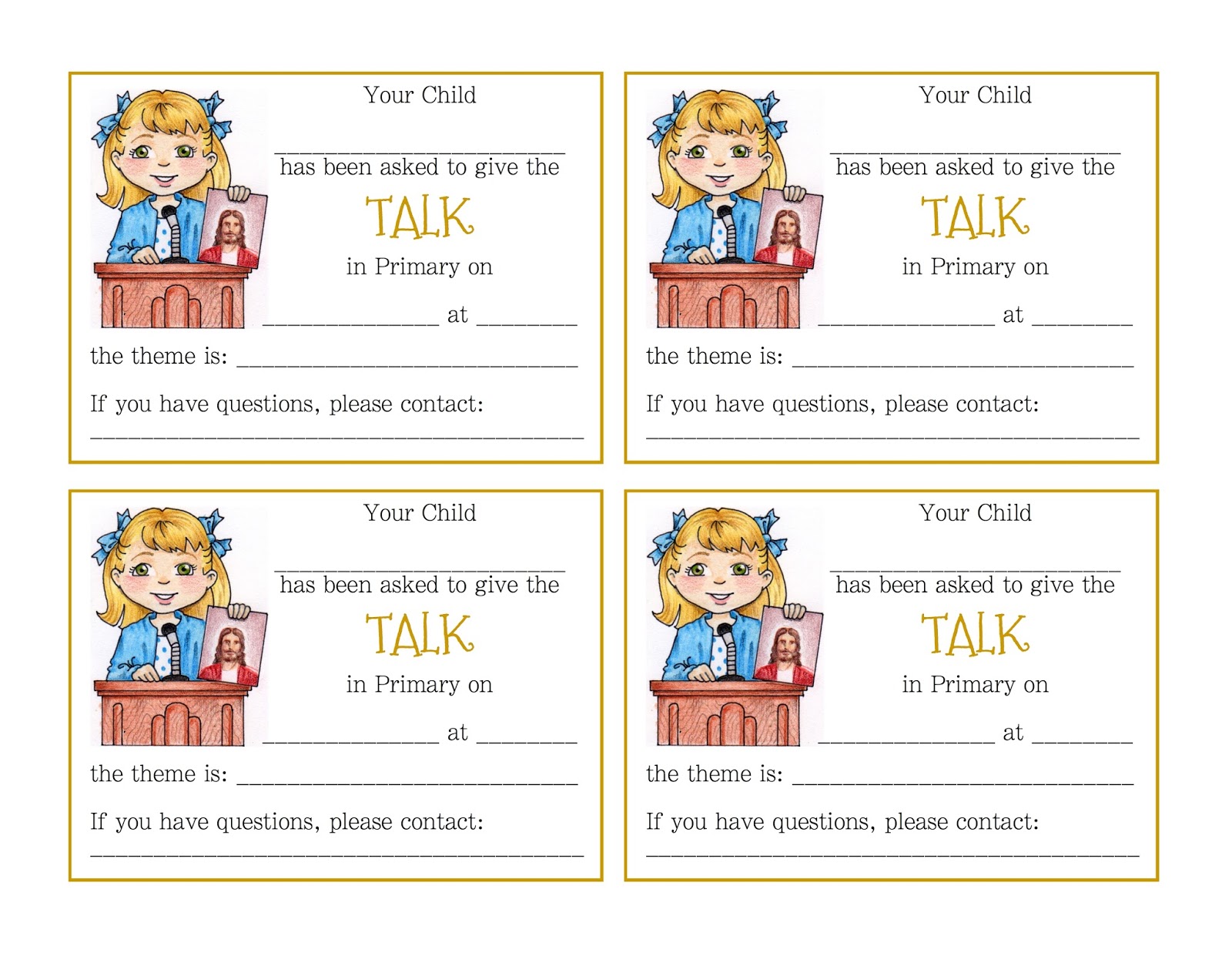 Camille's Primary Ideas: Assignment Cards & Scripture Prompts