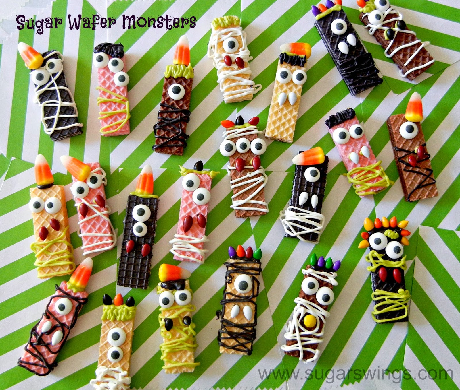 Sugar Swings! Serve Some: Colorful Halloween Candy Monsters