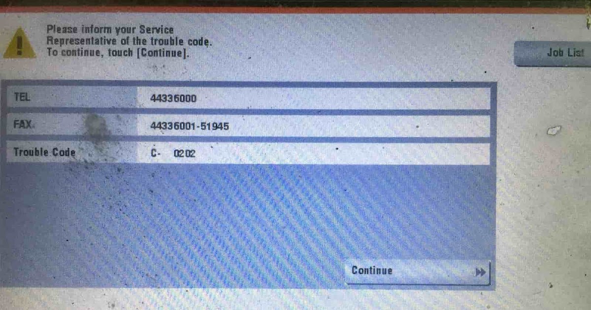 how to fix trouble code C-0202 error code in Konica Minolta bizhub ...