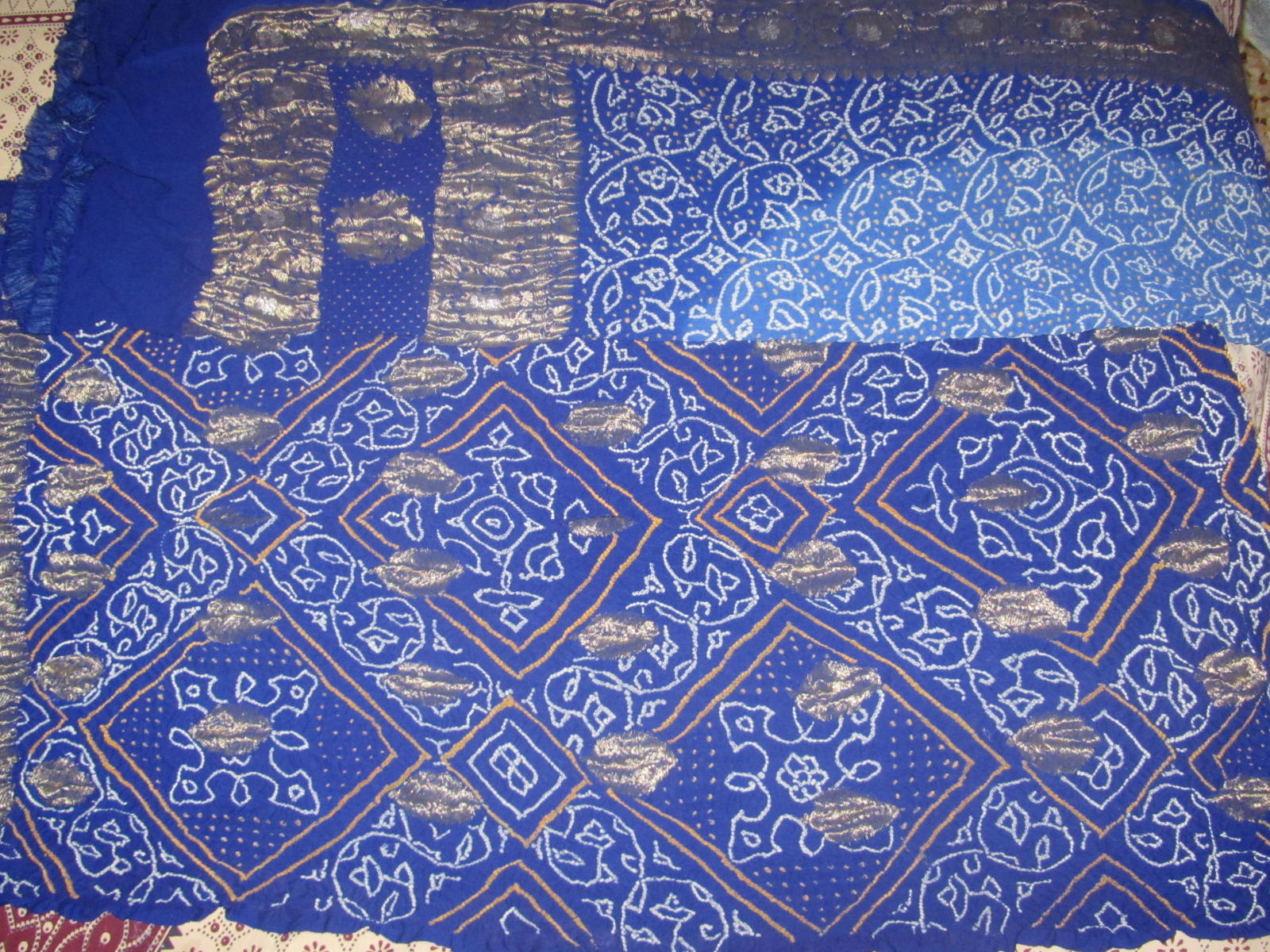 Kutchhi Hand Tie Dyed bandhani , shibori , clamp dyeing , block print ...