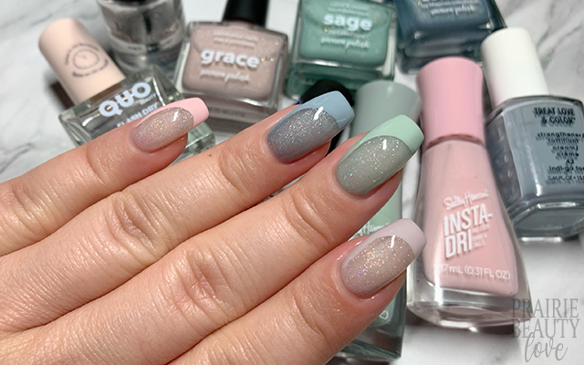 NAIL ART: Muted Swooping French Skittle Nails - Prairie Beauty