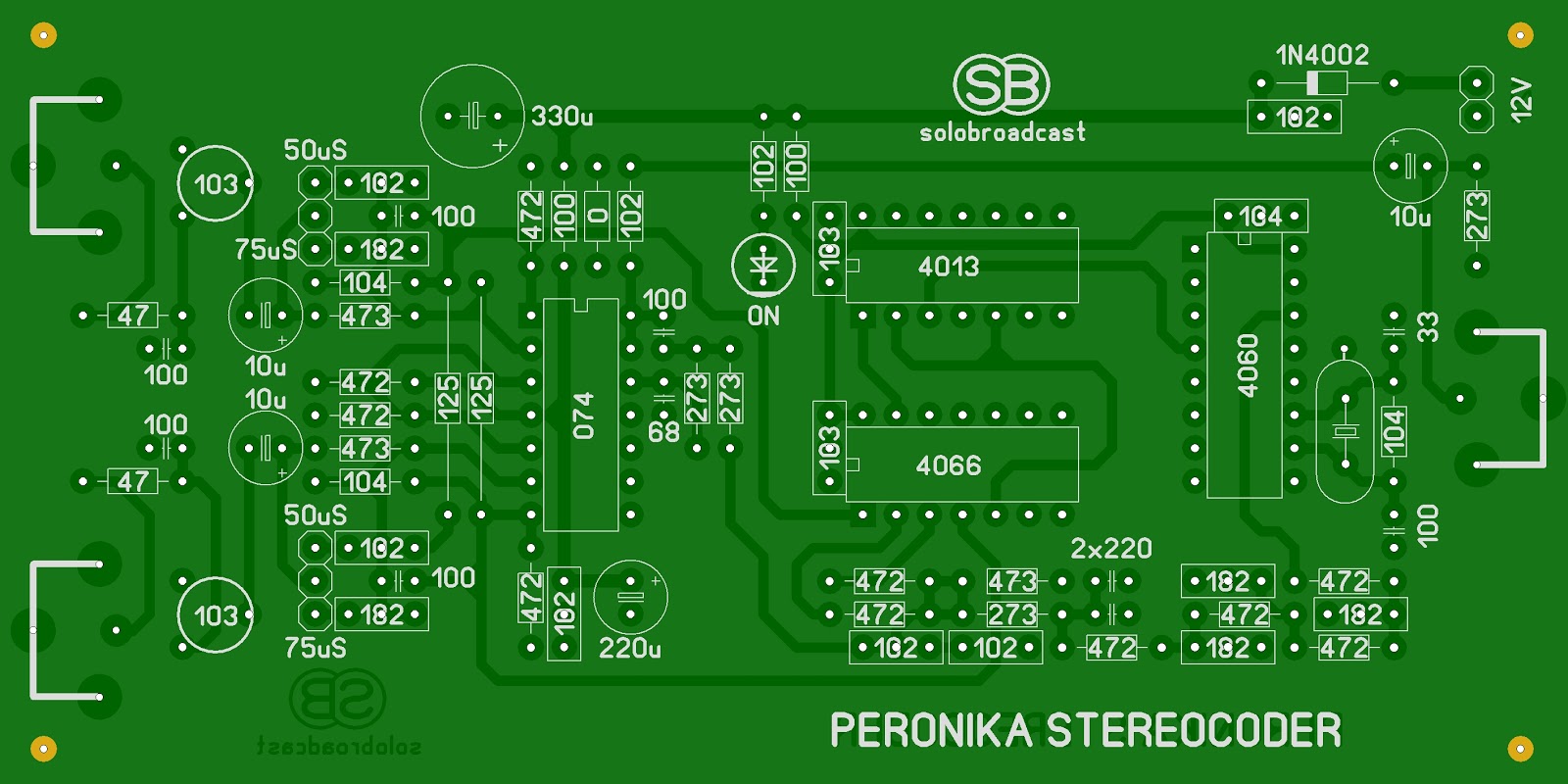 Desain PCB Gratis: Peronika Stereo Coder