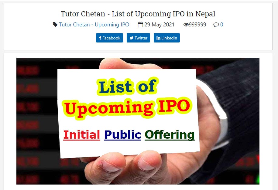 Upcoming IPO Share in Nepal 2078 - List of 20 Companies with Details ...