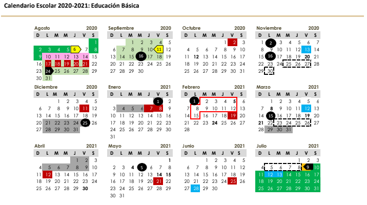 CALENDARIO ESCOLAR 2020-2021
