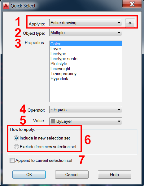 AutoCAD - Lệnh Quick Select (chọn nhanh đối tượng)