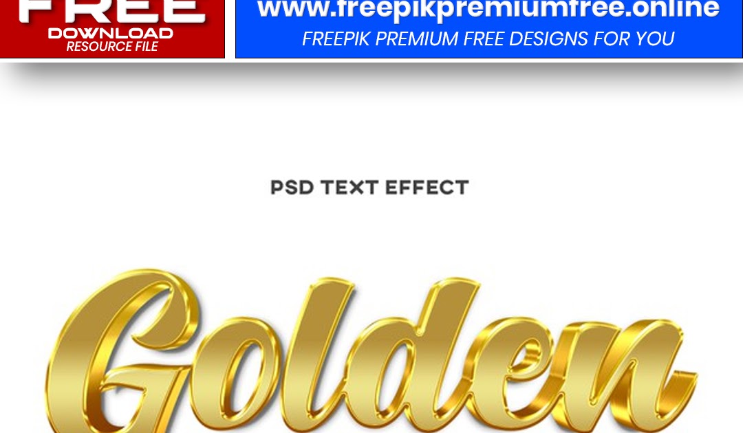 Freepik + Envato Premium Files For Free !!: Golden text effect style ...