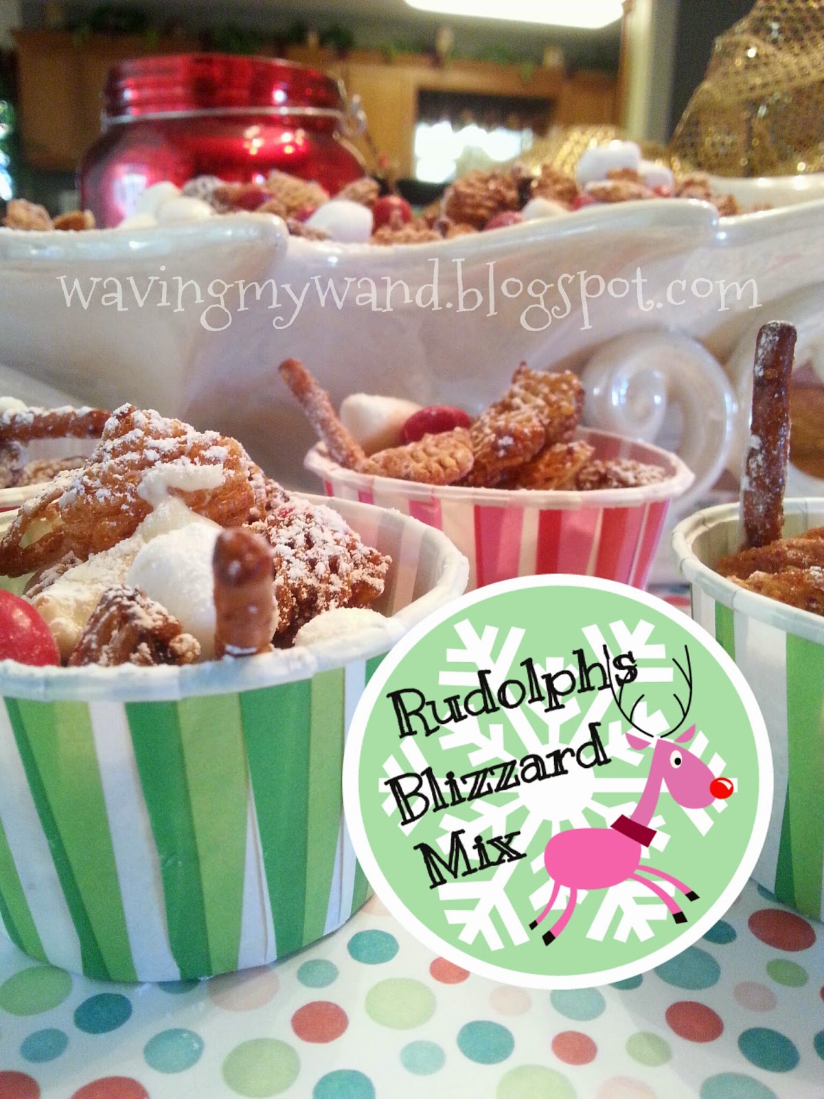 Waving My Wand: Rudolph's Blizzard Mix: Christmas baking with kids