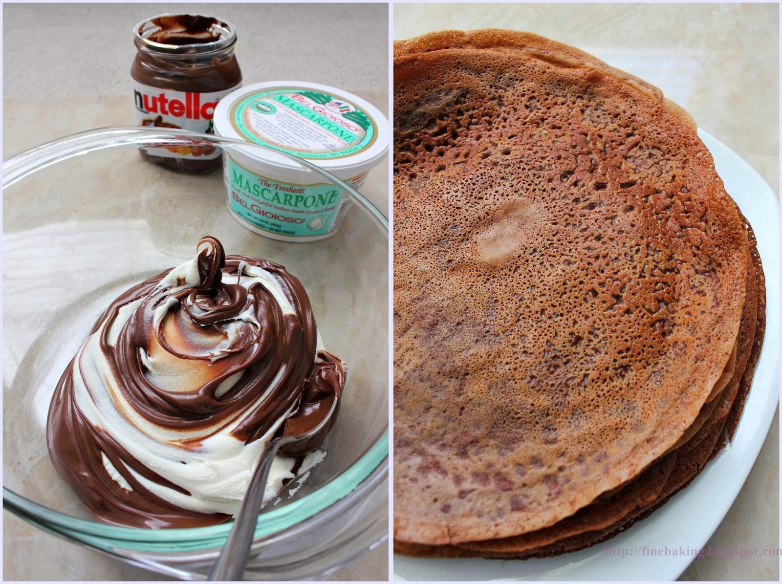 Chocolate dust: Ferrero crepe cake