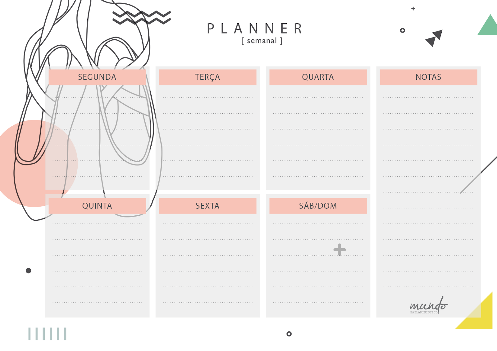 Mundo Bailarinístico - Blog de Ballet: 2 Planners com o tema Ballet ...