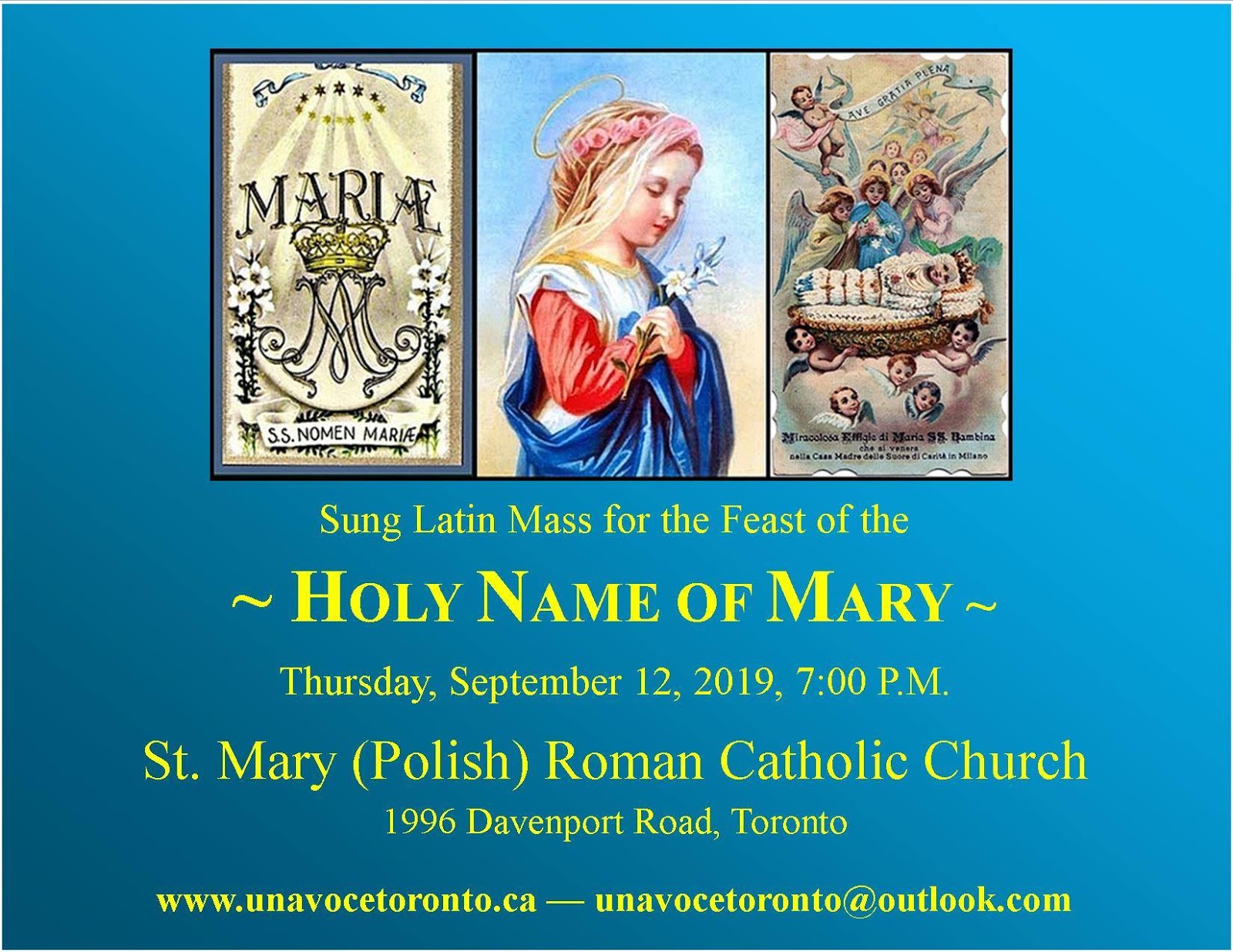 TORONTO CATHOLIC WITNESS: Toronto-area Mass for the Feast of the Holy ...