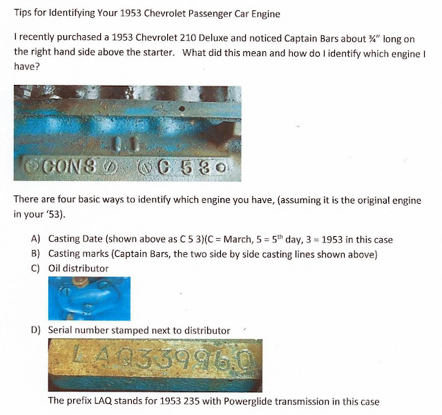 Chev 235 guy: Identifying a 1953 235