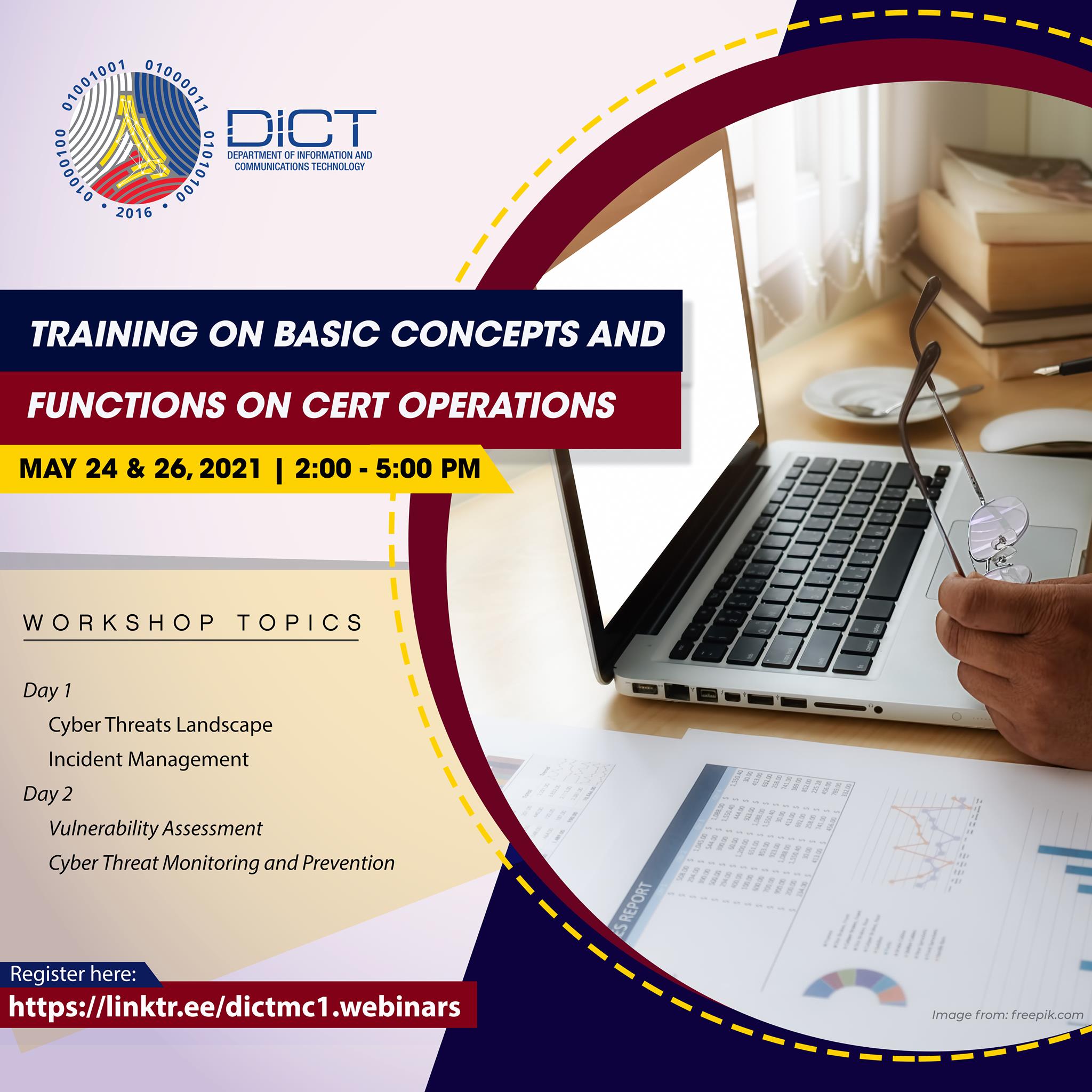 DICT offers Free Training on Basic Concepts and Functions on CERT ...