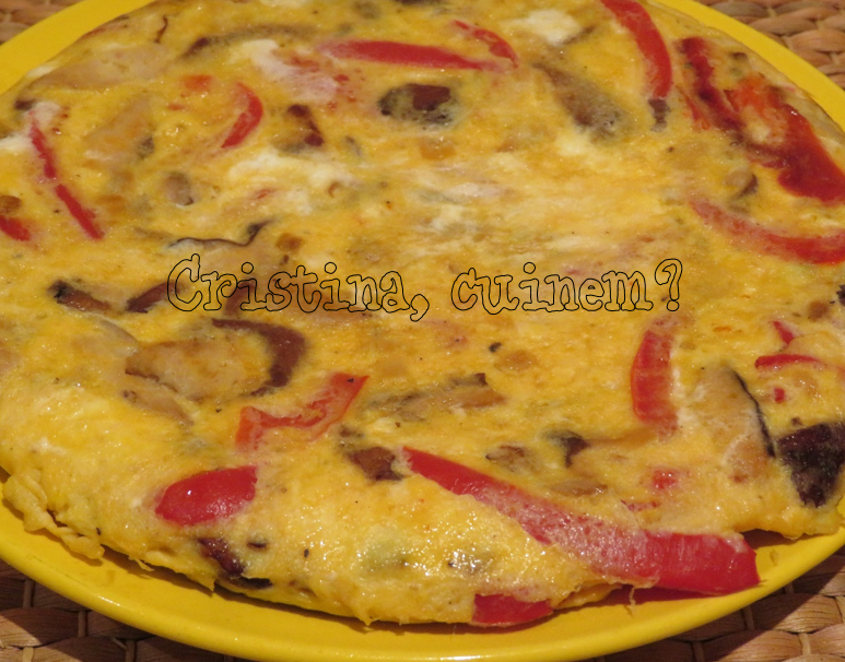 Cuinem?: Truita de primentó, shitake i alls tendres