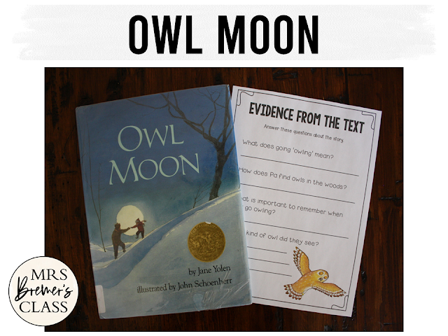 Owl Moon Book Activities | Mrs. Bremer's Class