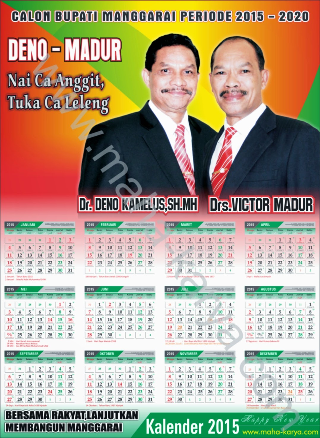 CONTOH DESAIN KALENDER PARTAI 2014 , KALENDER 2015 DAN HARGA CETAK ...