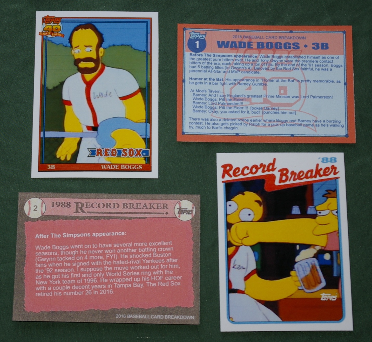 Baseball Card Breakdown: The Simpsons custom set for Homer at the Bat