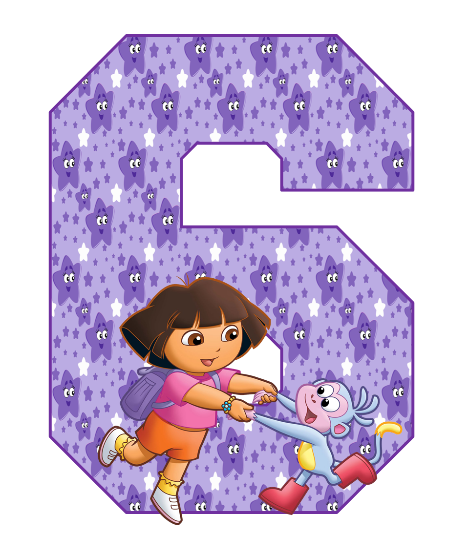 Kits imprimibles gratis : Números Dora La Exploradora para imprimir