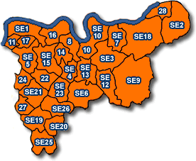 South East London Region City Map | Map of London Political Regional