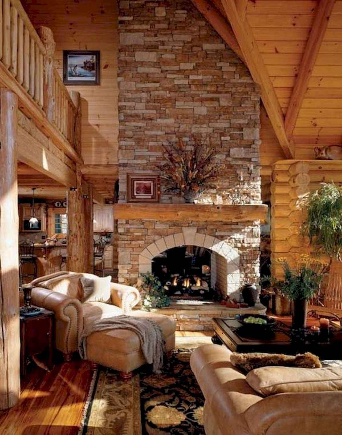 50 Exotic Traditional Fireplace Cabin To Create A Romantic Atmosphere ...