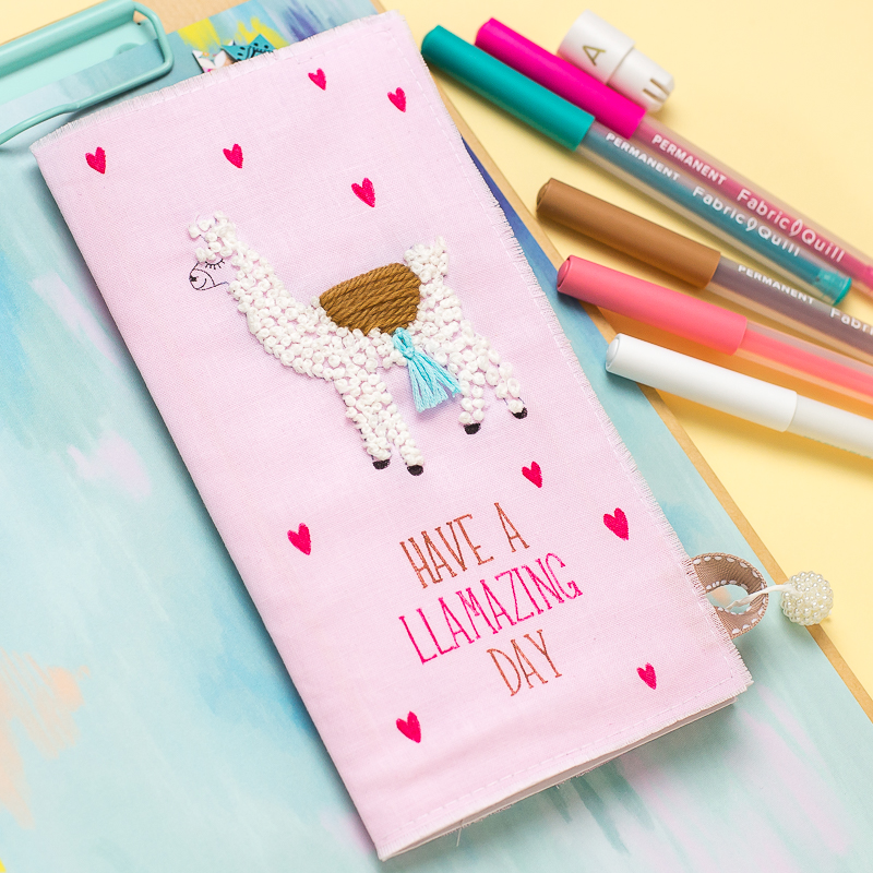 Bea Valint: Llamazing journal with Fabric Quill
