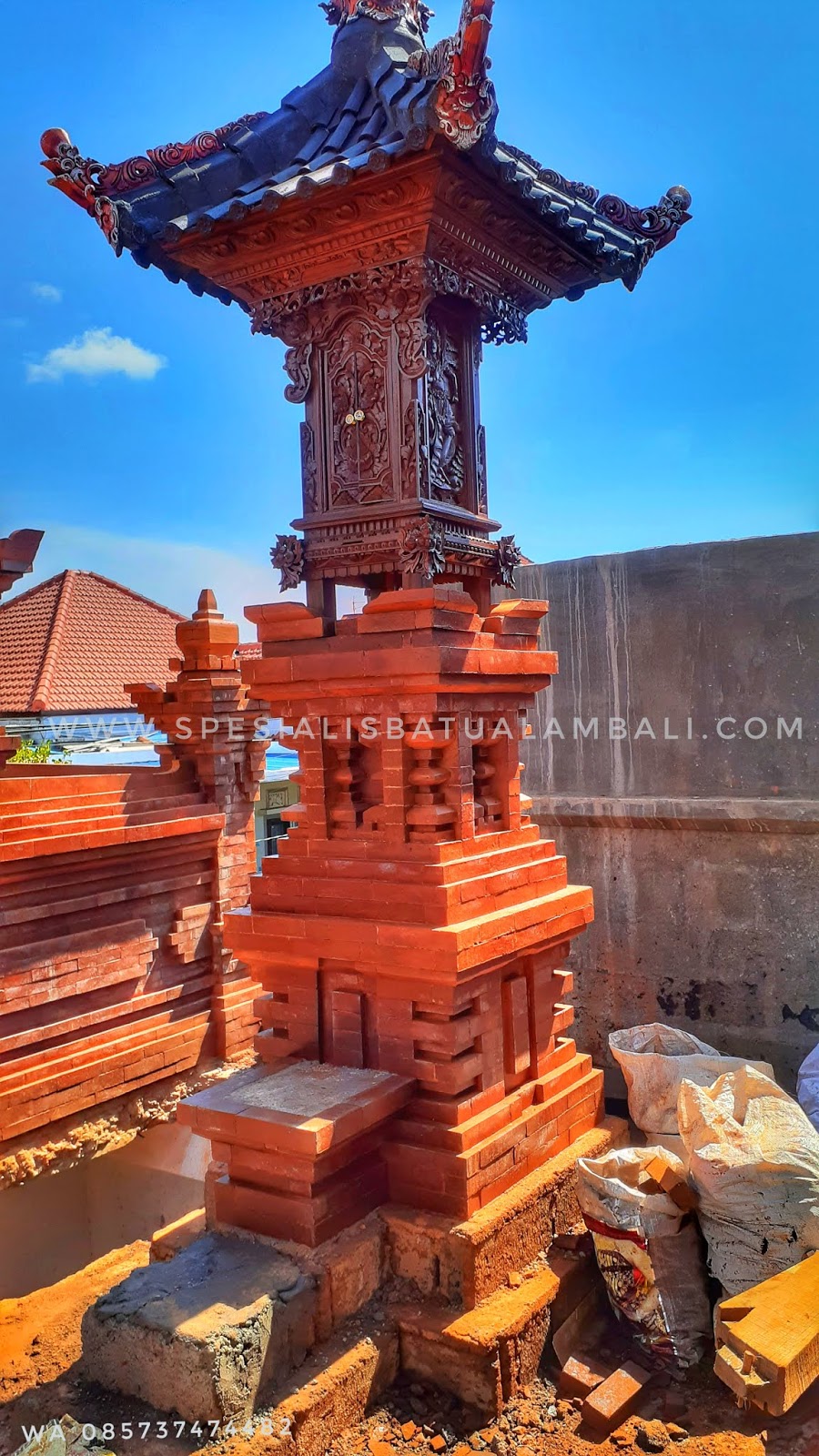 Pelinggih komplit bahan bata pres di denpasar - Spesialis Batu Alam Bali