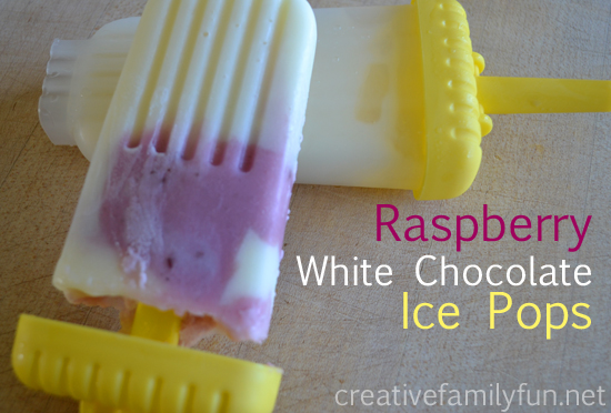 Raspberry White Chocolate Ice Pops - Creative Family Fun
