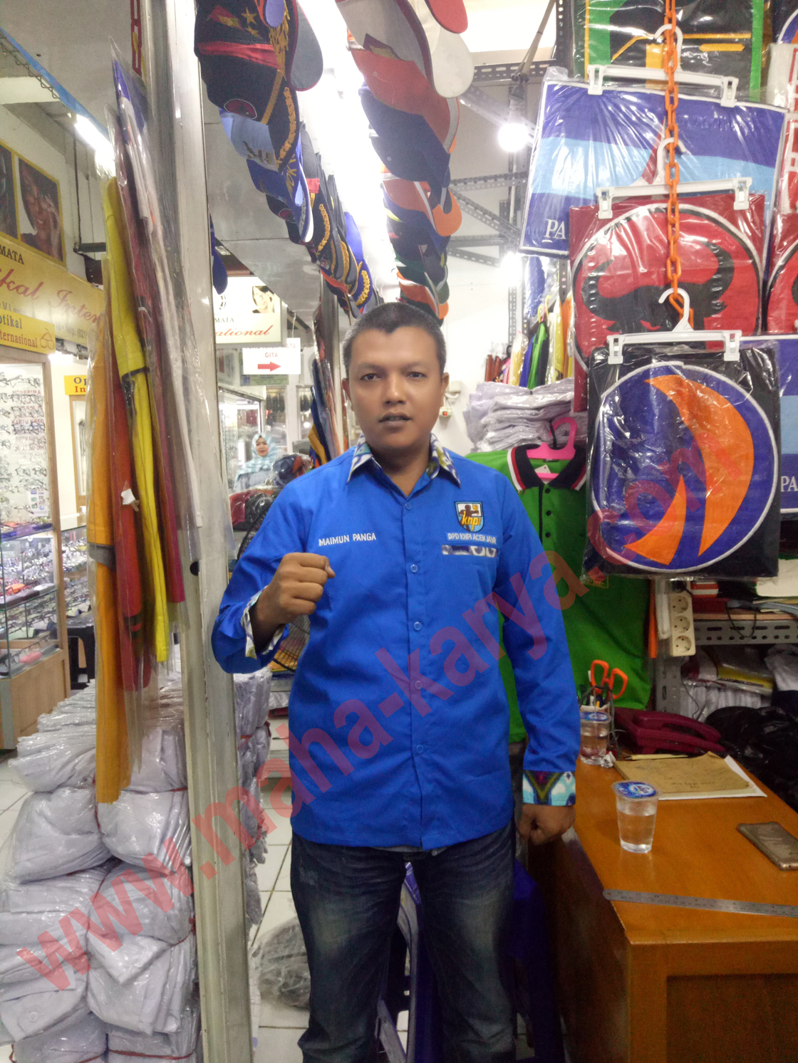 TERIMA JAHIT KEMEJA KNPI ACEH DAN ACEH PIDIE -TOPI PARTAI TOKO MAHA ...