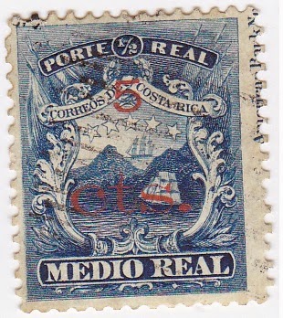 CULTURA FILATELICA: Francobollo azzurro della Costarica del 1863 ...