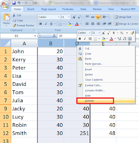 Learn New Things: Excel Shortcut Key: How to Hide and Unhide Column and ...