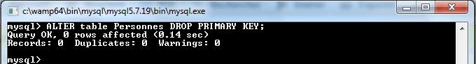 Supprimer une clé primaire avec MySQL - WayToLearnX