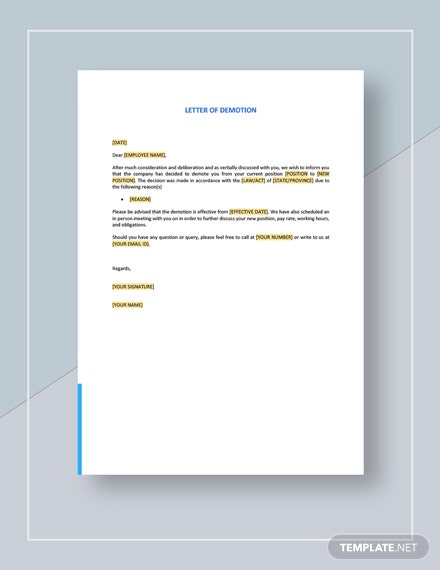 Demotion Letter Template ~ Resume Letter