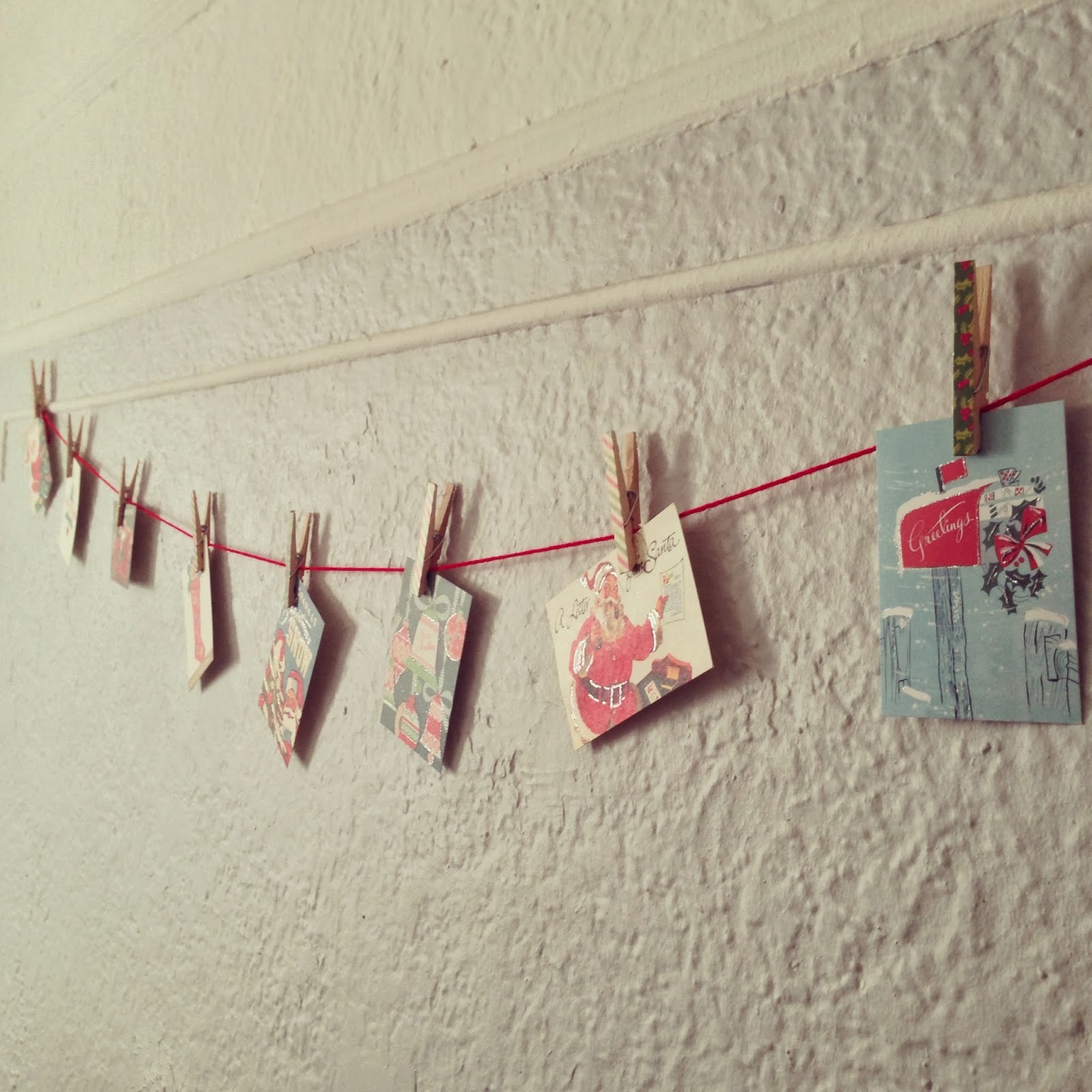 Crafty Lumberjacks: Washi tape clothespin clothesline Christmas card ...