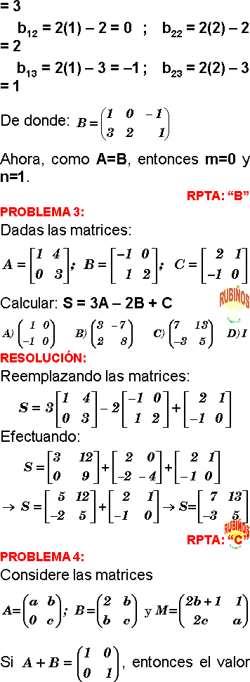 MATRICES EJERCICIOS RESUELTOS PDF