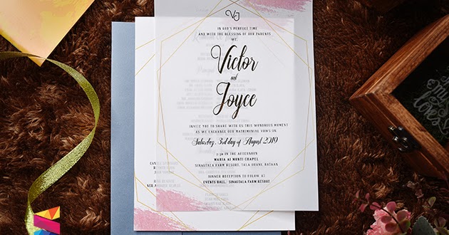 Translucent Wedding Invitation with gold foil - Stunro CreativeWorks