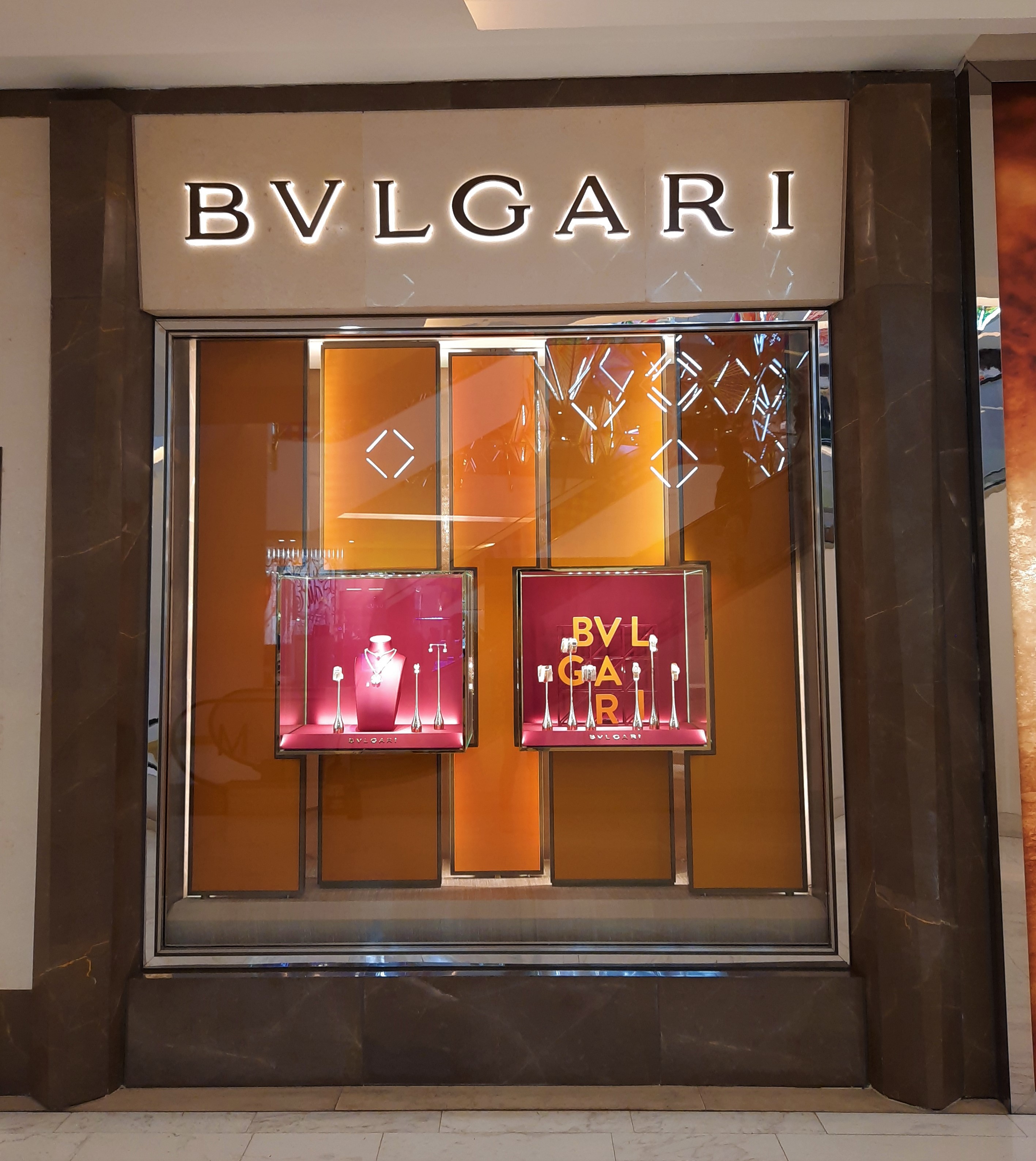 BVLGARI windows in Emporium Department Store in Bangkok