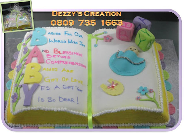 Dezzy's Creation: BOOK BABY SHOWER CAKE
