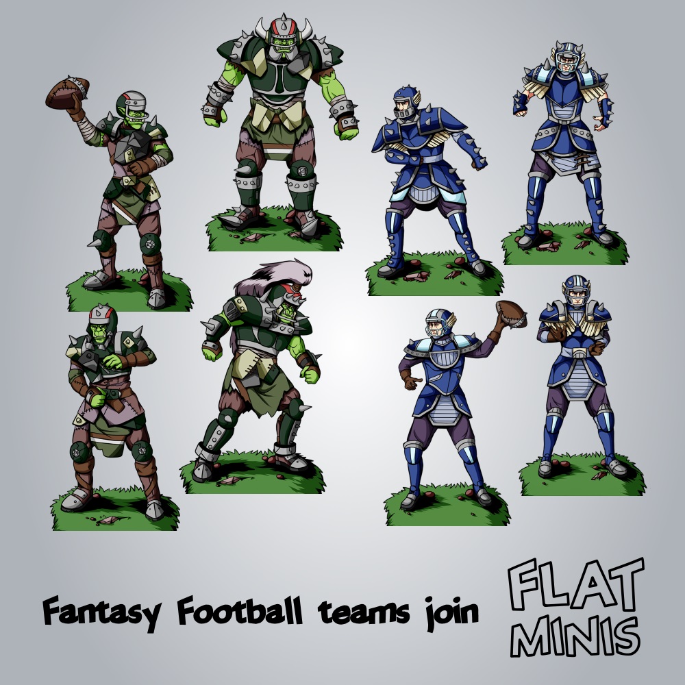 Wargame News and Terrain: Flat Minis: New 2D Fantasy Football Teams ...