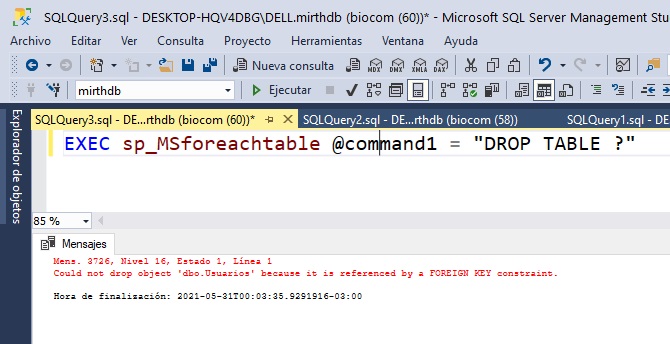 Como eliminar masivamente tablas y procedimientos de una base de datos ...