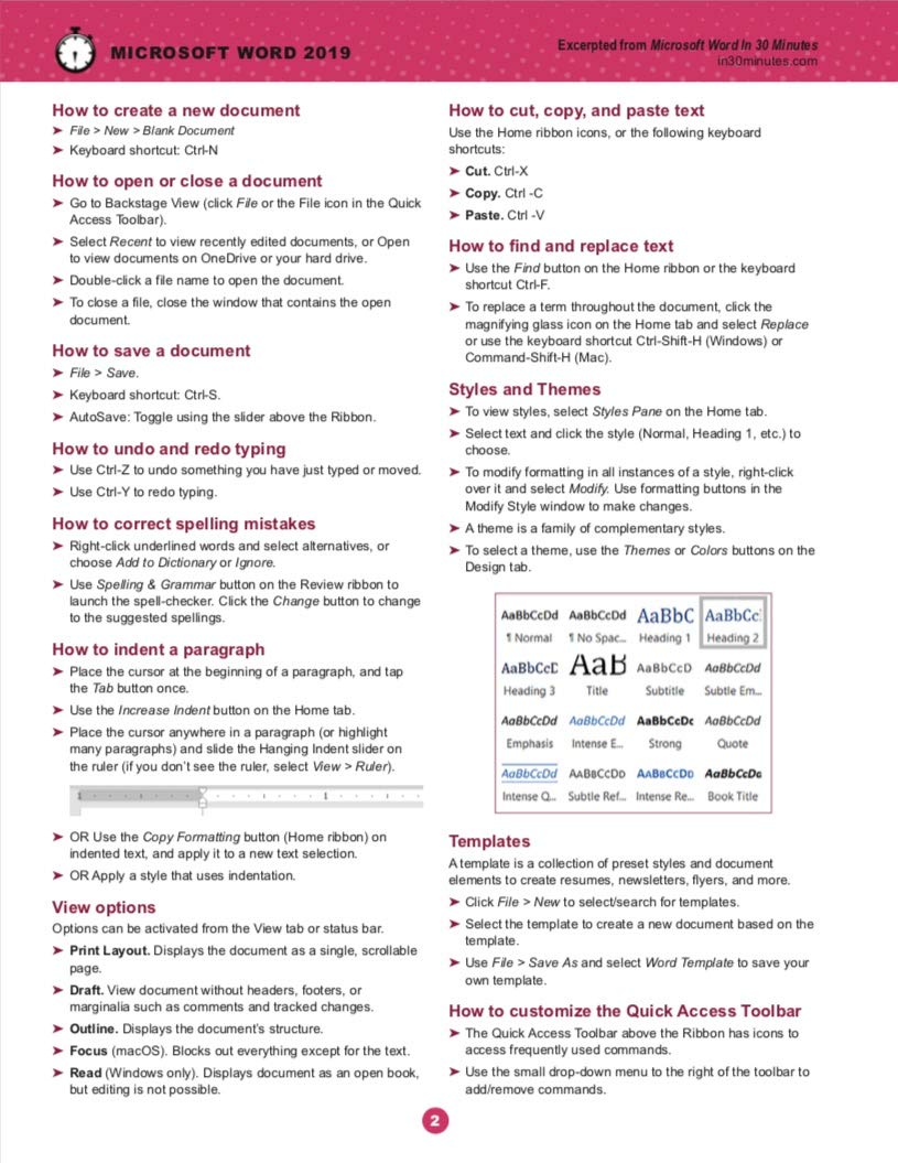 New Quick Reference Guide Cheat Sheet Of Instructions Tips And Shortcuts Laminated Updated