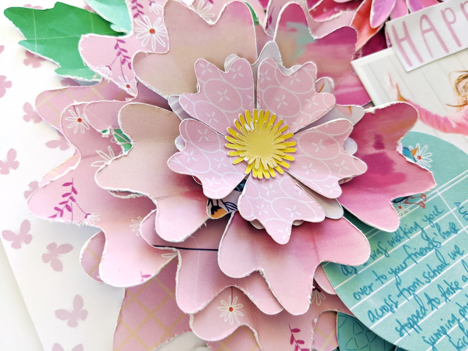 Layered Flowers Layout by Paige Evans | Paige Taylor Evans