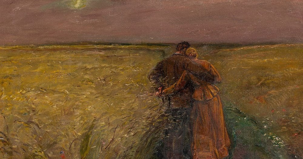 Ludwig Dettmann (1865-1944) Couple in Landscape | Tutt'Art@ Masters