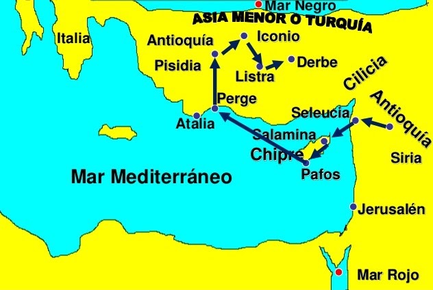 VIAJE MISIONERO DE PABLO (CON BERNABÉ EN ICONIO Y LISTRA)