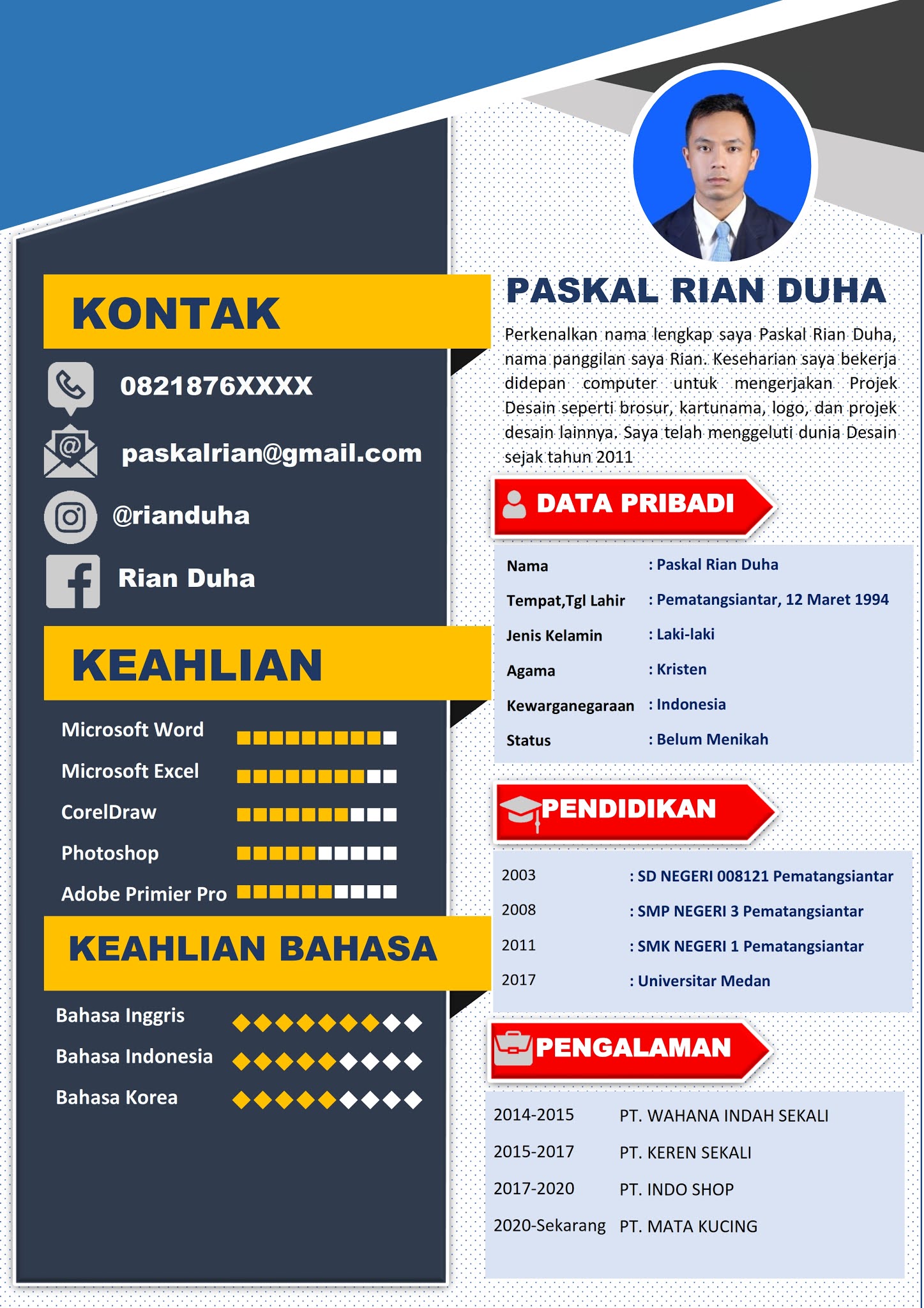 20+ Template Cv Untuk Lamaran Kerja Unik, Profesional Dan Gratis ...