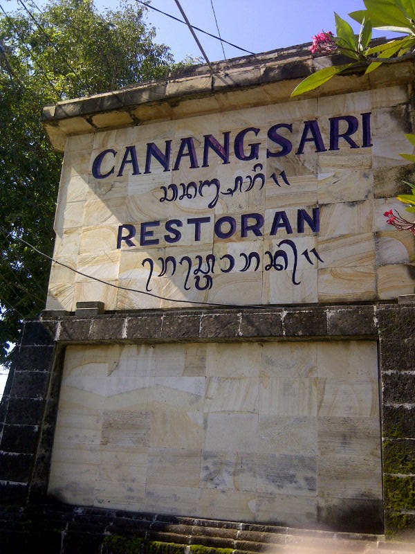 Sastra Bali Modern: Aksara Bali ( Papan nama)